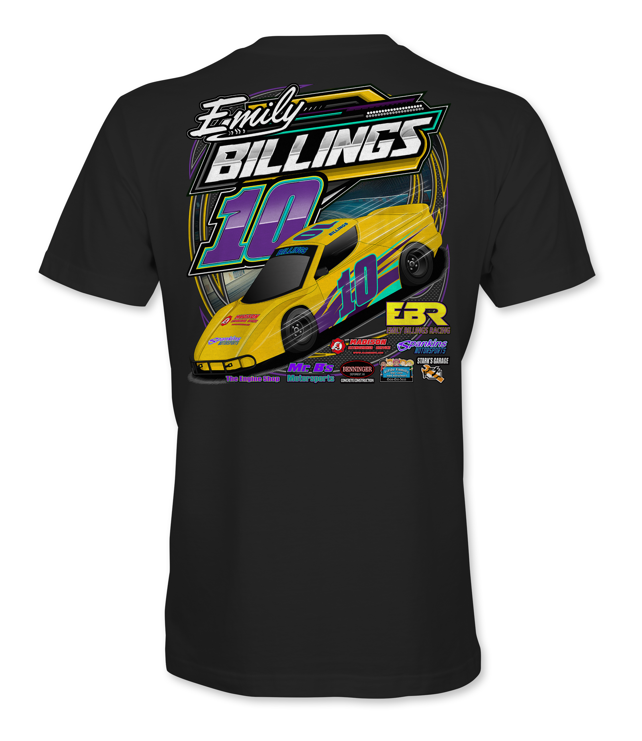 Emily Billings Racing T-Shirts – Black Acid Apparel