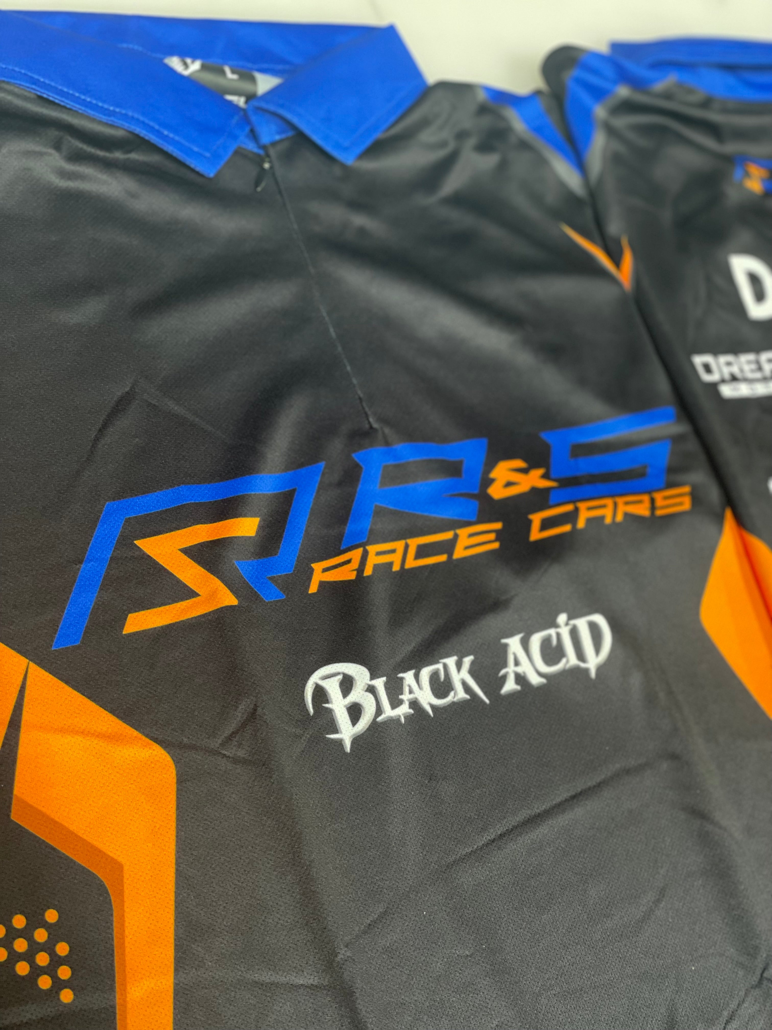 Custom Racing Crew Shirt Setup - Sublimated Crew Shirts – Black Acid ...
