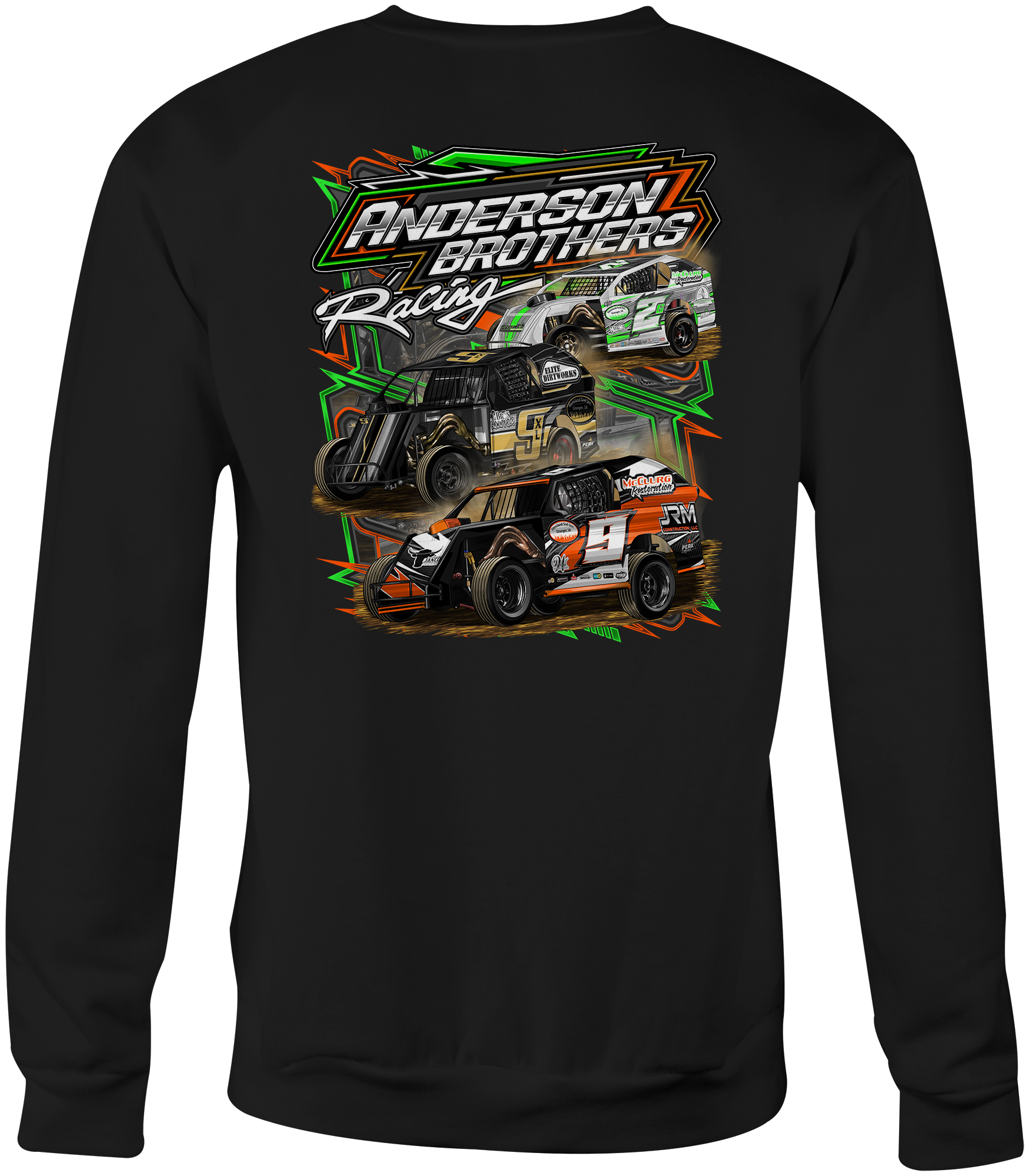 Anderson Brothers Racing 2025 Crewneck Sweatshirts – Black Acid Apparel