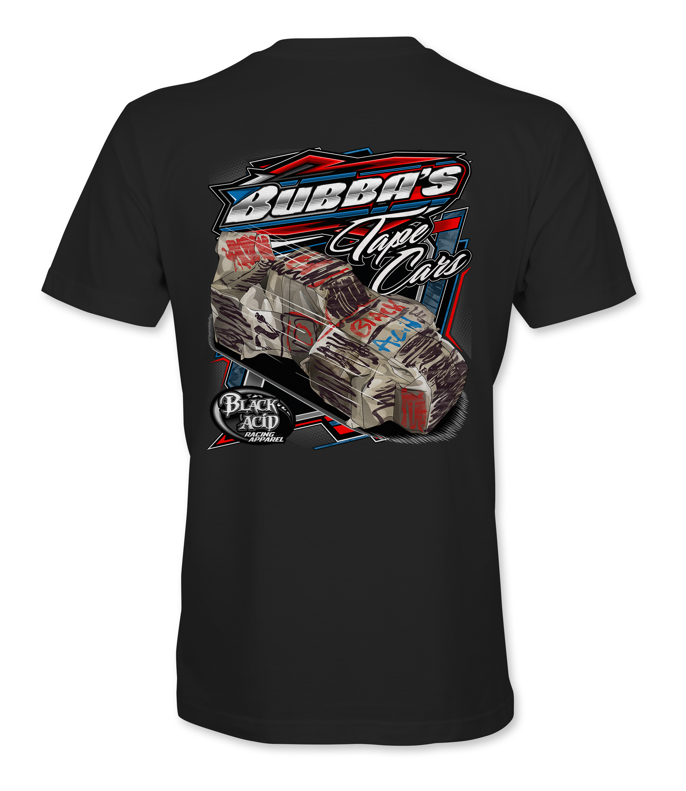Bubbas Tape Cars T-Shirts – Black Acid Apparel